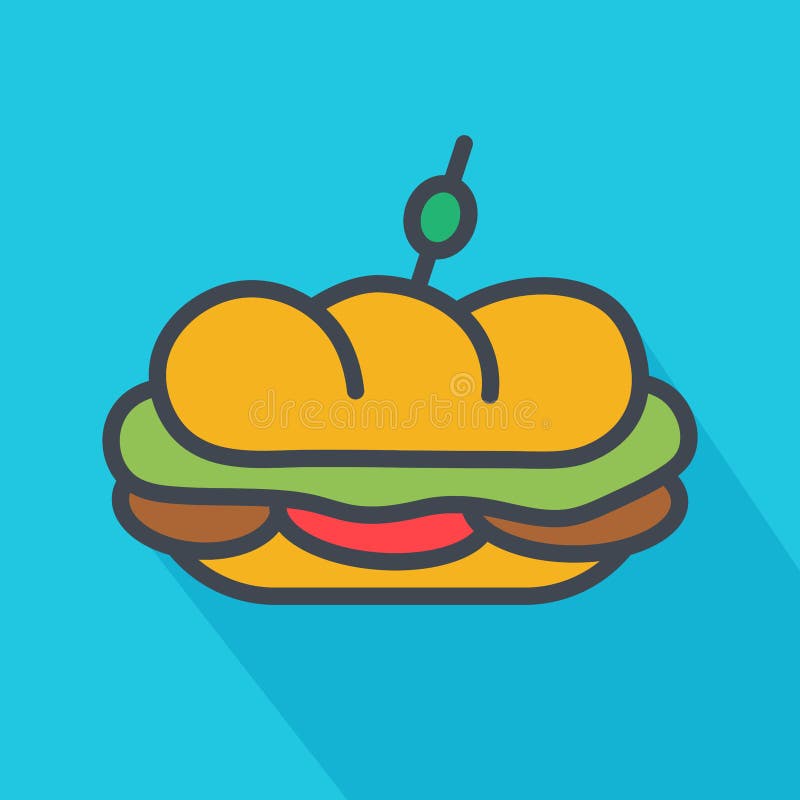Sub Sandwich Illustration Stock Illustrations – 658 Sub Sandwich ...