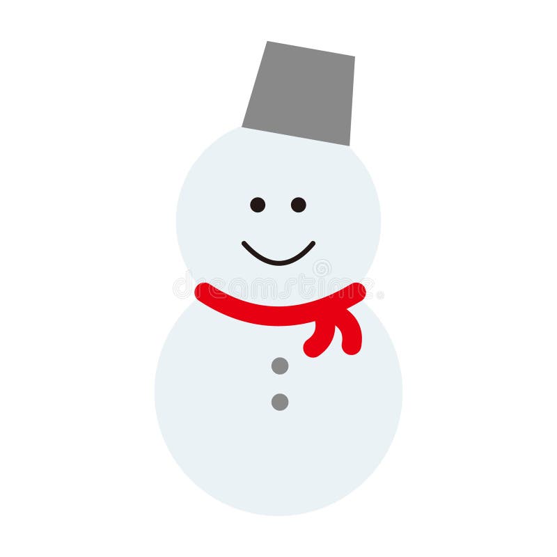 Simple and Flat Snowman Illustration Stock Vector - Illustration of ...