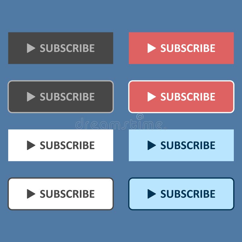 Subscribe Square Web Button Classic Red Button White Background Stock ...