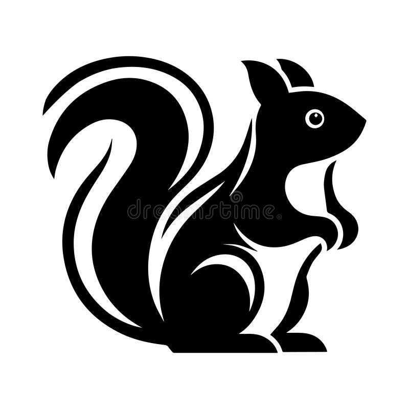 Simple Flat Squirrel Illustration for Logo and Design Purposes. Stock ...