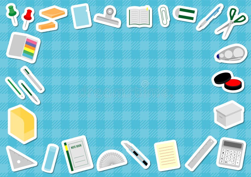 Simple and Flat Stationery Frame Illustration Stock Vector ...