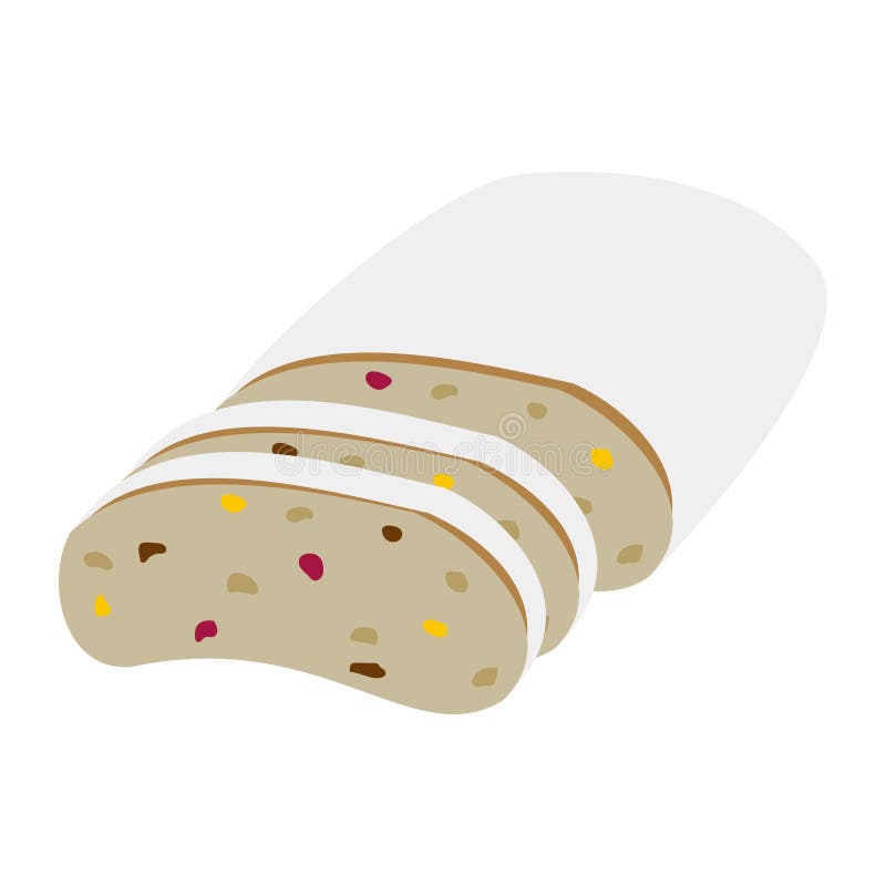 Simple and Flat Stollen Illustration Stock Vector - Illustration of ...