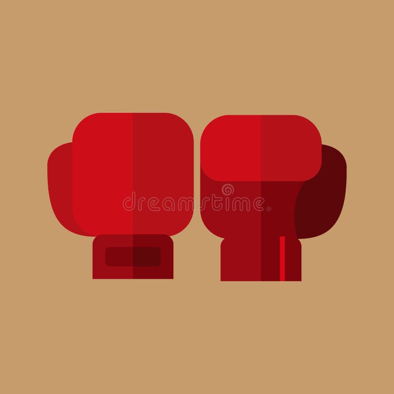 Simple Flat Style Boxing Gloves Sport Vector Illustration Graphic Stock ...