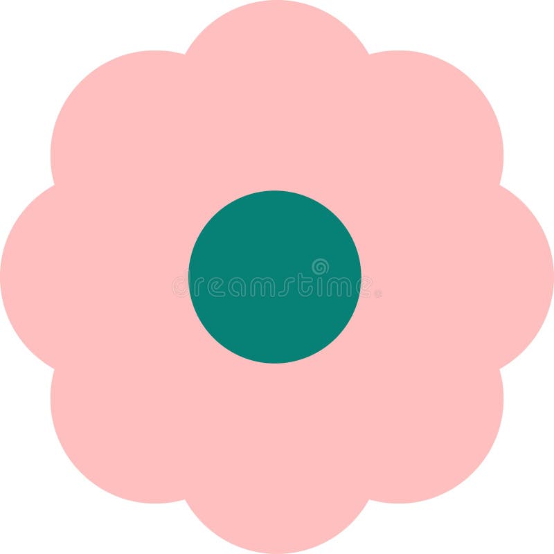 Simple Flat Style Flower Illustration Stock Vector - Illustration of ...