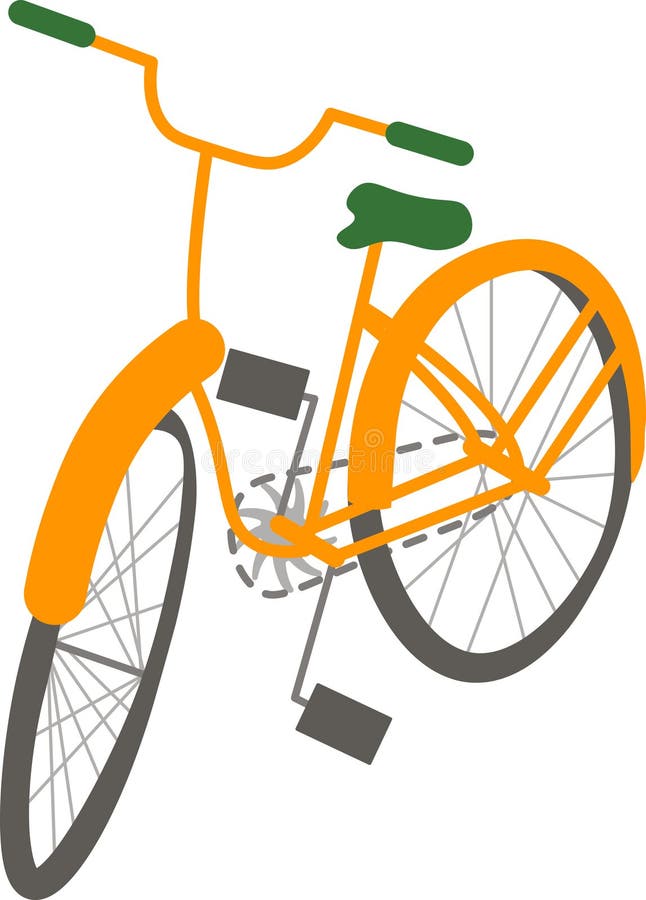 Simple Flat Style Isometric Illustration with Bicycle Vector Stock ...