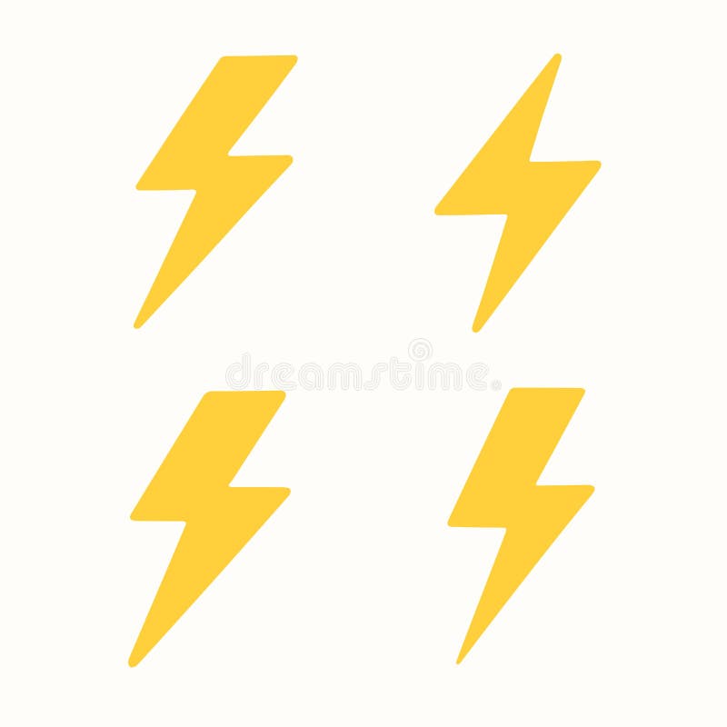 Simple Flat Style Lightning Bolt Symbol Icon Element Illustration Stock ...