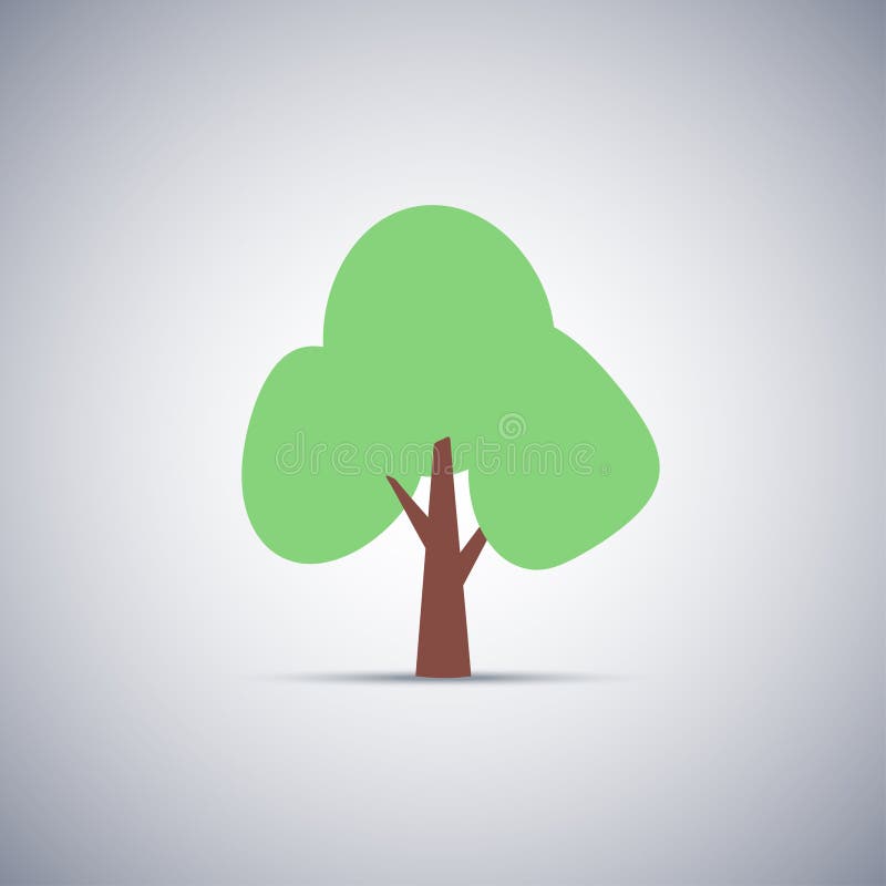 Simple Flat Tree Icon with Shadow Eps10 Stock Vector - Illustration of ...