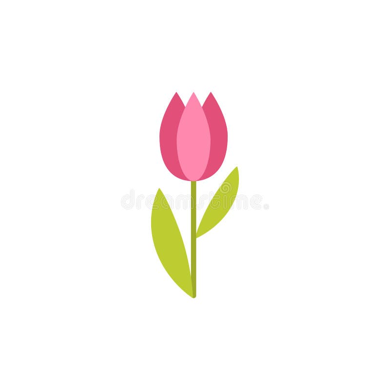 Simple Flat Tulip Vector Icon. Stock Vector - Illustration of outline ...