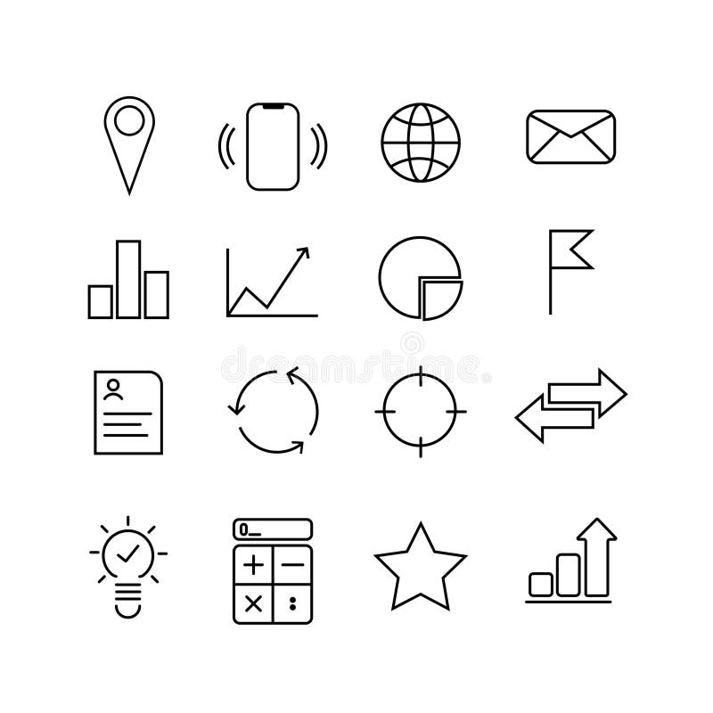 Simple Flat Ui Icons. Icons on the Topic of Business,work, Time ...