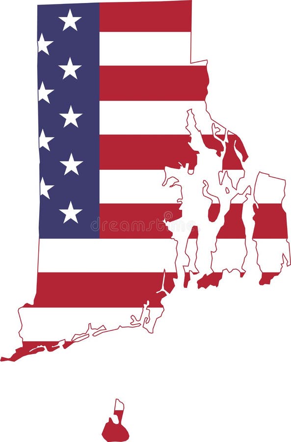 US Flag Map of Rhode Island, USA Stock Vector - Illustration of gray ...