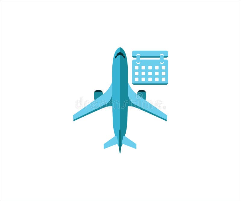 Simple Flat Vector Design of Airplane Flight Schedule Activity Calendar ...