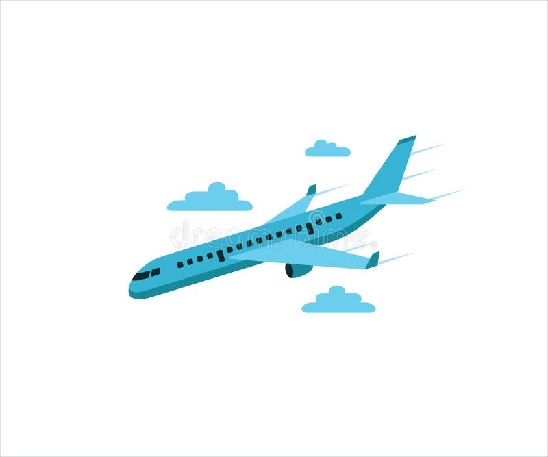 Simple Flat Vector Design of Airplane Flying Coming Down Maneuver ...