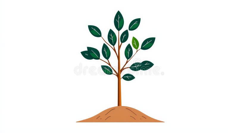 Simple Flat Vector Graphic of a Tree Sapling Stock Illustration ...