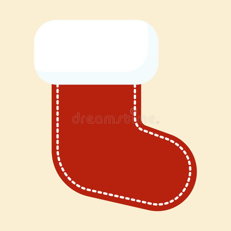 Simple Flat Vector Illustration of a Christmas Boot Stock Vector ...
