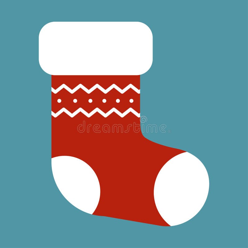 Simple Flat Vector Illustration of a Christmas Boot Stock Vector ...