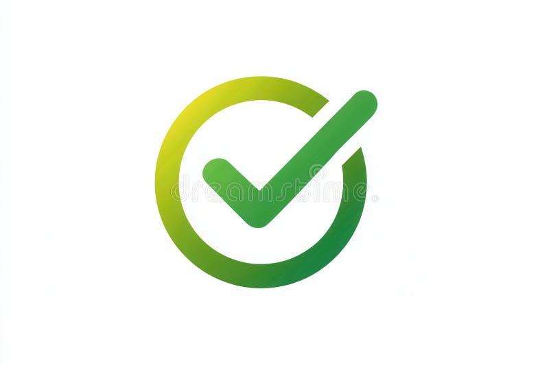 Simple Flat Vector Illustration of a Green Checkmark Inside a Circle on a Clean White Background ...