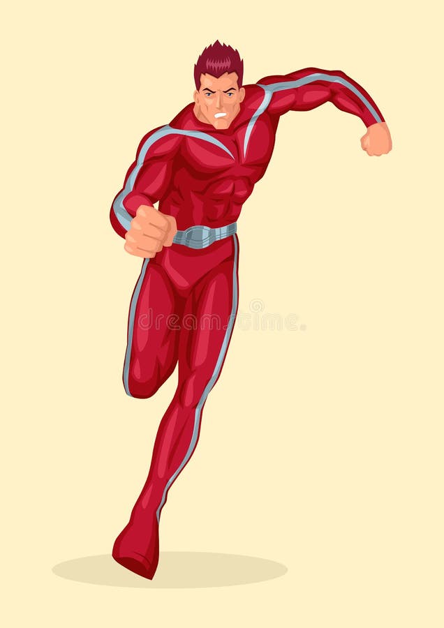 Superhero running stock vector. Illustration of fighter - 5158498