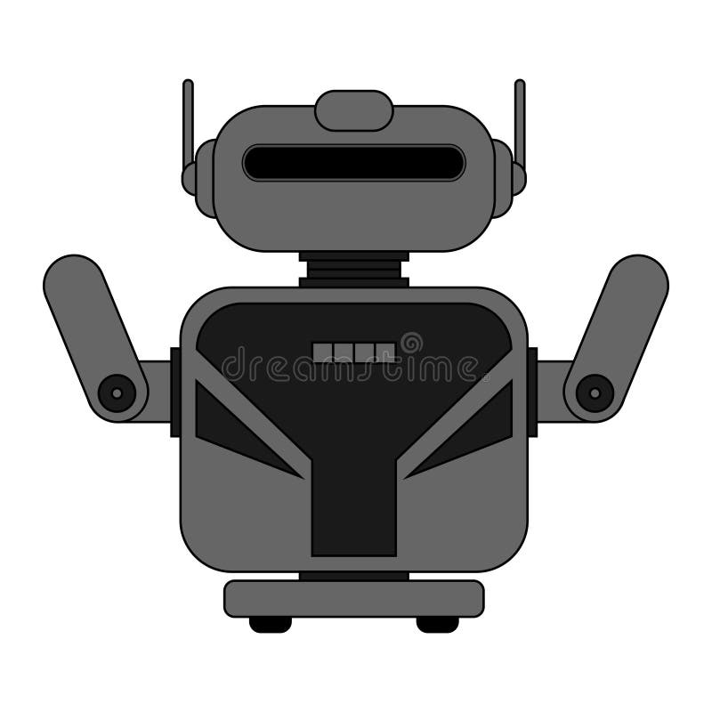 Simple Flat Vector of Robot Stock Illustration - Illustration of flat ...