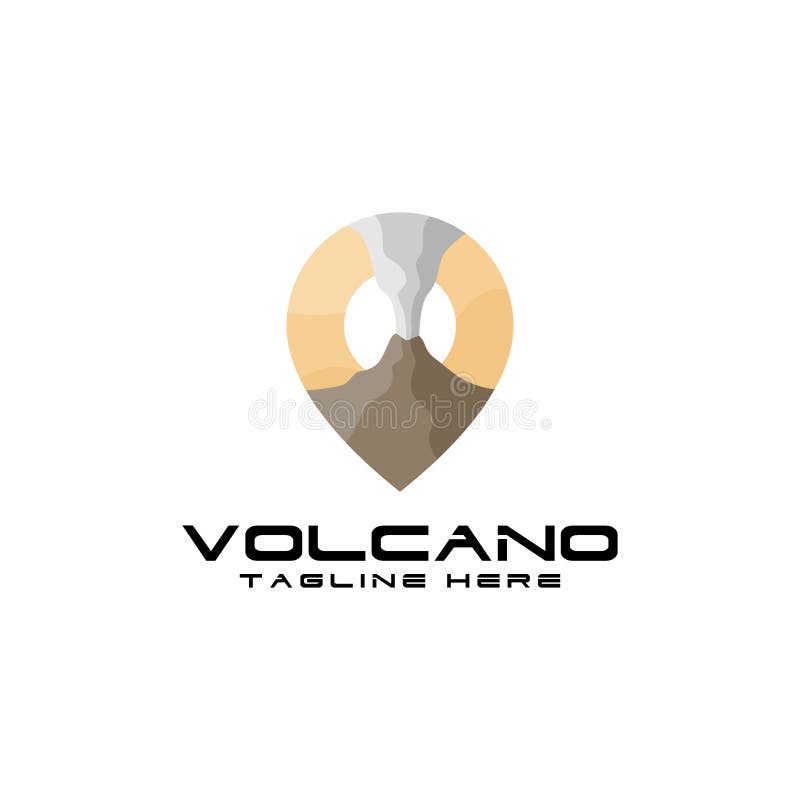 Simple Flat Volcano Logo Design Vector Stock Image Stock Vector ...