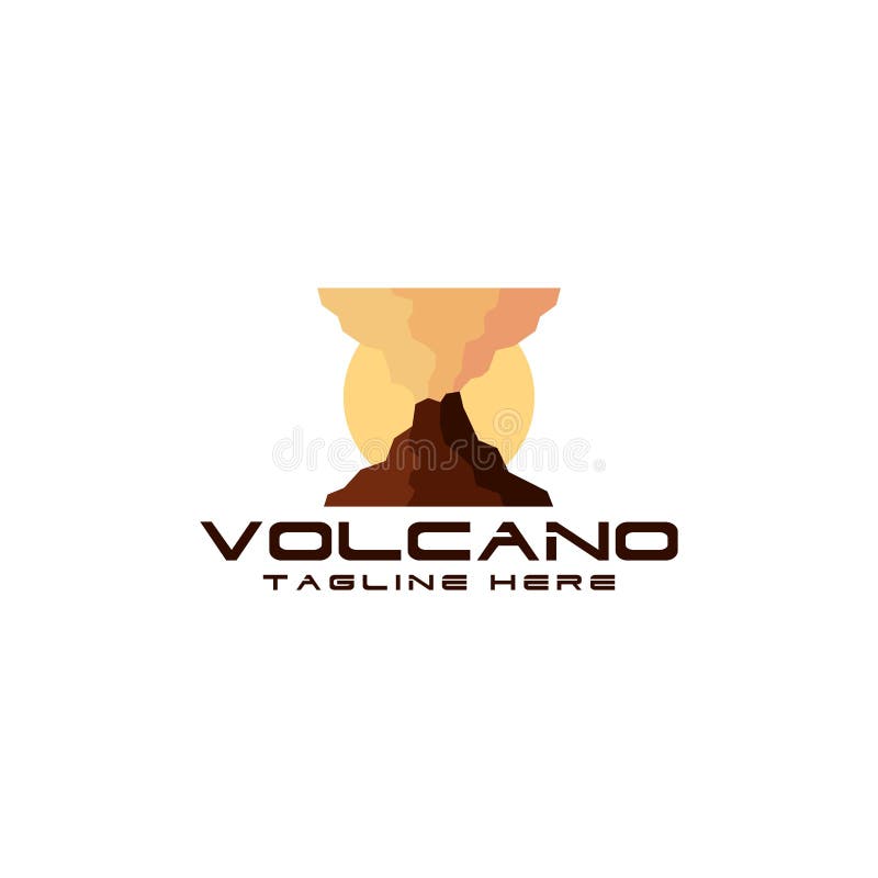 Simple Flat Volcano Logo Design Vector Stock Image Stock Illustration ...