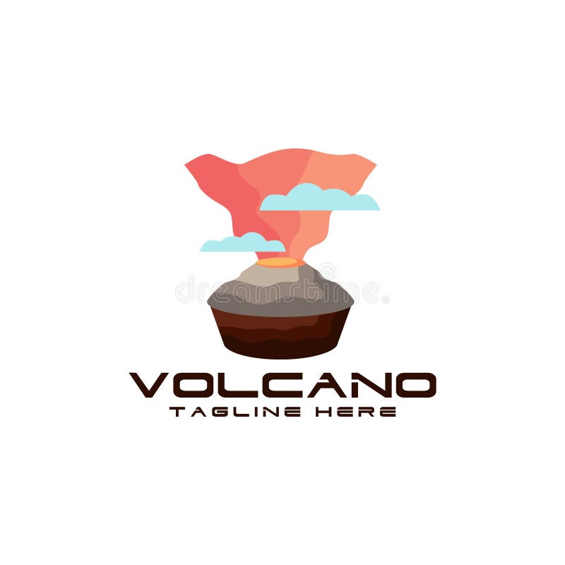 Simple Flat Volcano Logo Design Vector Stock Image Stock Illustration ...