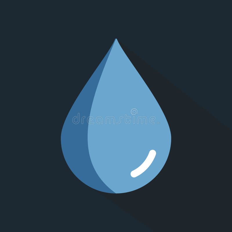 Simple Flat Water Drop with Shadow Isolated Stock Vector - Illustration ...