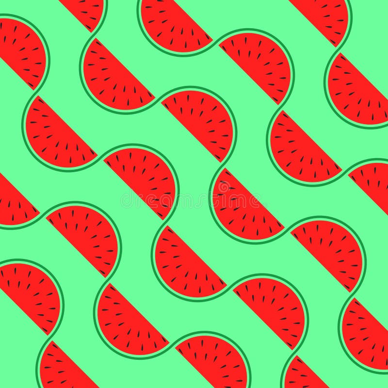 Simple Flat Watermelon Pattern Stock Vector - Illustration of fruit ...
