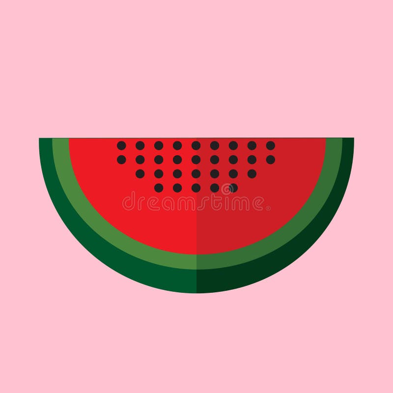 Simple Flat Watermelon Slice Vector Illustration Stock Vector ...