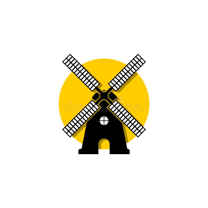 Simple Flat Windmill Icon, Sign, Logo Stock Vector - Illustration of ...