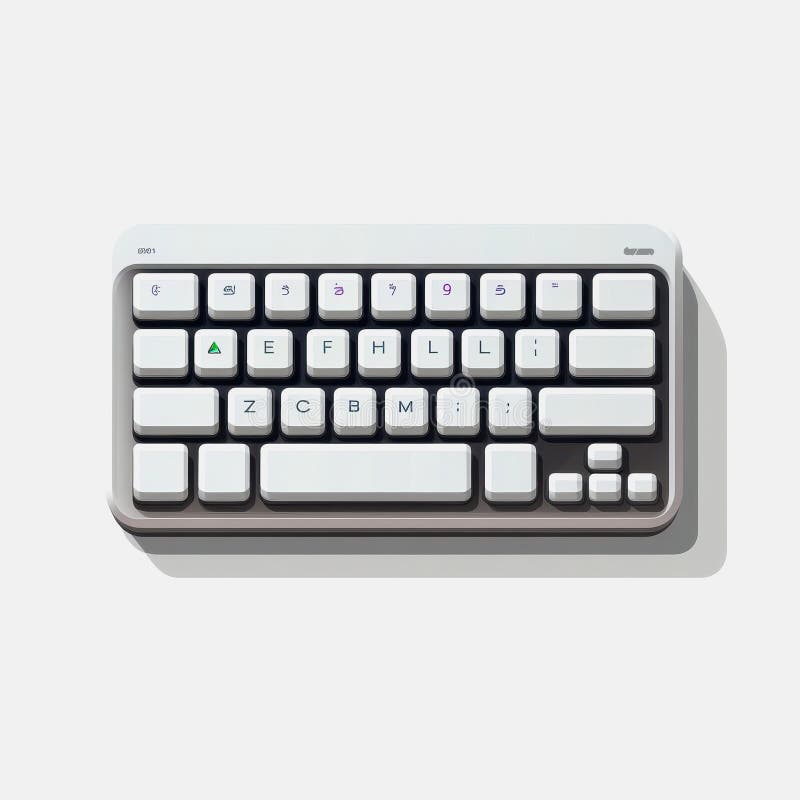 Simple Flat Wireless Keyboard on White Background Stock Photo - Image ...