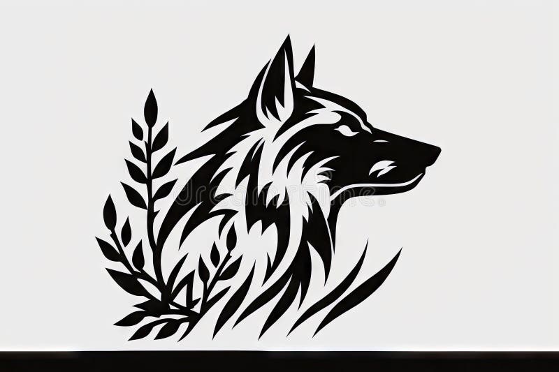 Simple Flat Wolf Logo in Minimal Style Stock Illustration ...
