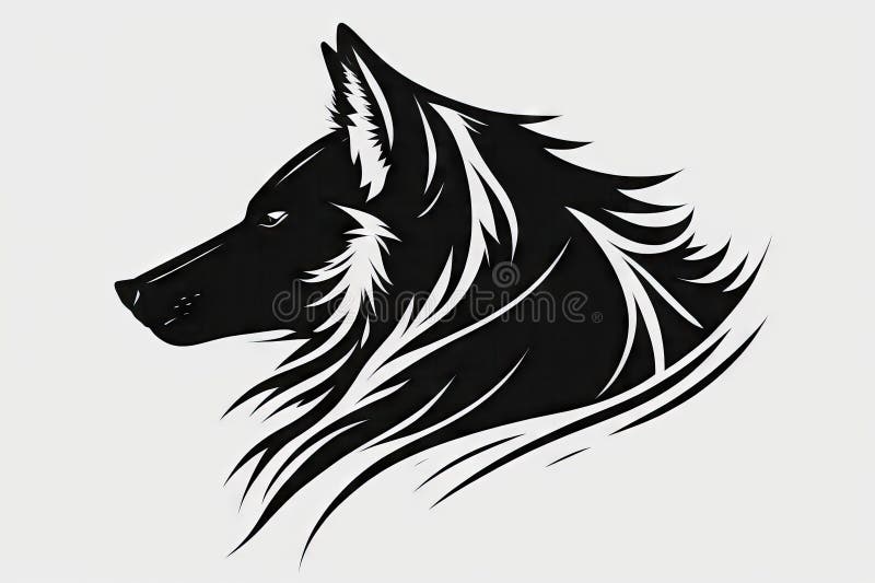 Simple Flat Wolf Logo in Minimal Style Stock Illustration ...