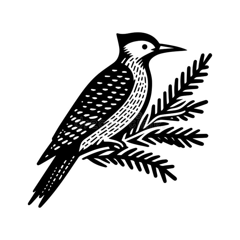 Simple Flat Woodpecker Illustration for Logo and Design Use. Stock ...