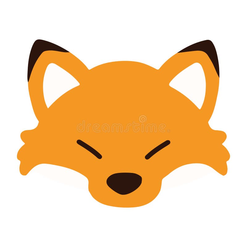 Simple and flat yellow Fox stock vector. Illustration of fluffy - 215727611