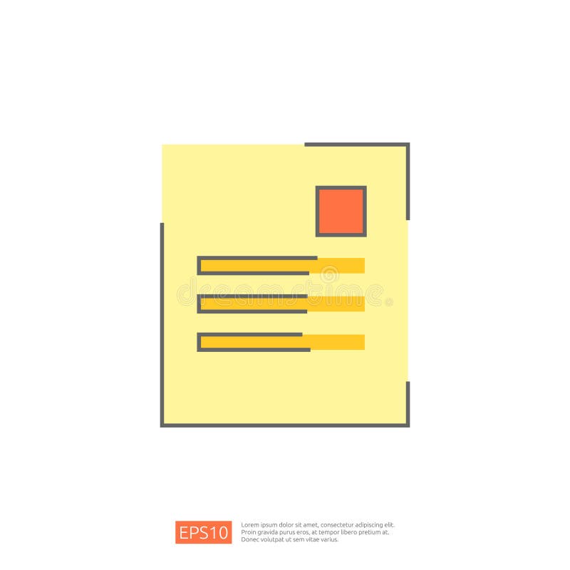 A Simple, Flat, Yellow and Red Document Icon with a Black Outline ...