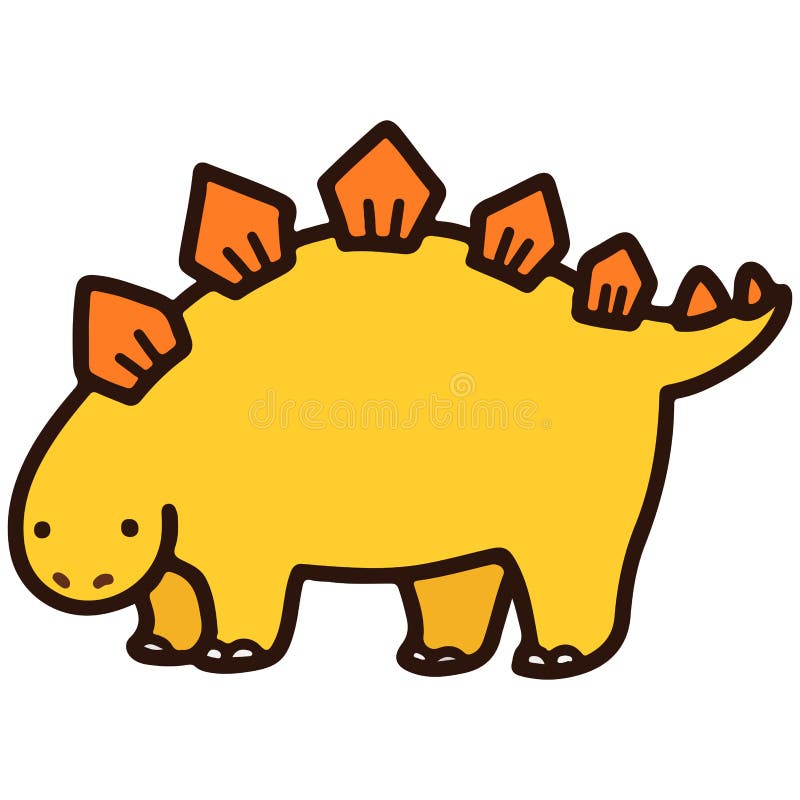 Simple and Flat Yellow Stegosaurus Stock Vector - Illustration of ...
