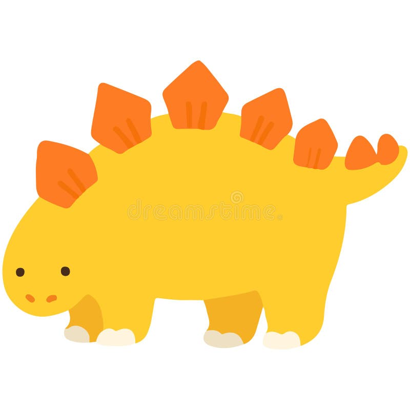 Simple and Flat Yellow Stegosaurus Stock Vector - Illustration of kids ...