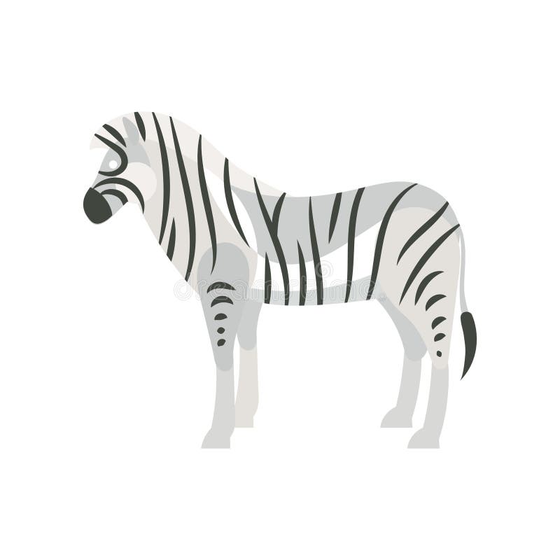 Simple Flat Zebra Vector Illustration Stock Vector - Illustration of ...