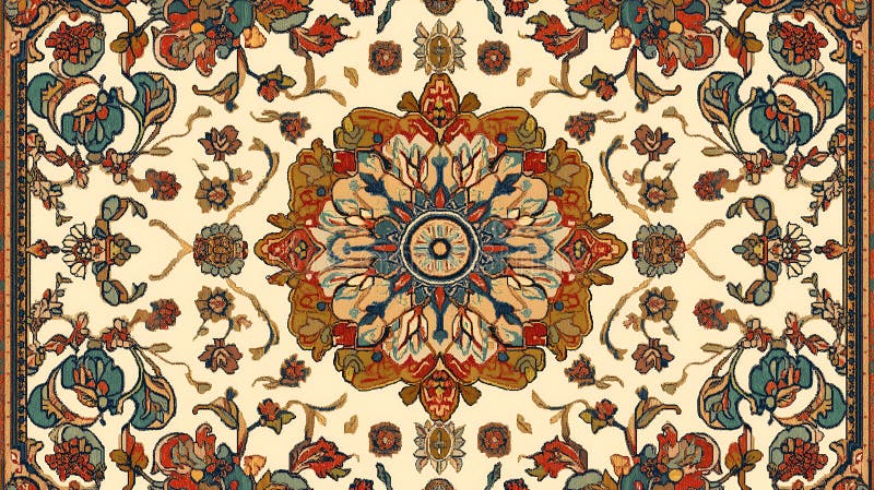 Simple Floral Carpet Pattern Stock Illustration - Illustration of ...