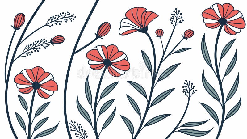 Simple Floral Design Elements, Vector Design Generative AI Stock Vector ...