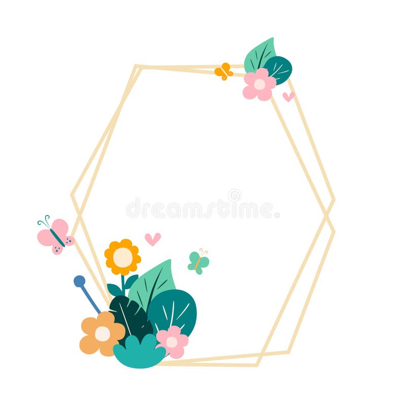 Simple Floral Flower Frame and Some Butterfly Make a Beautiful Border ...