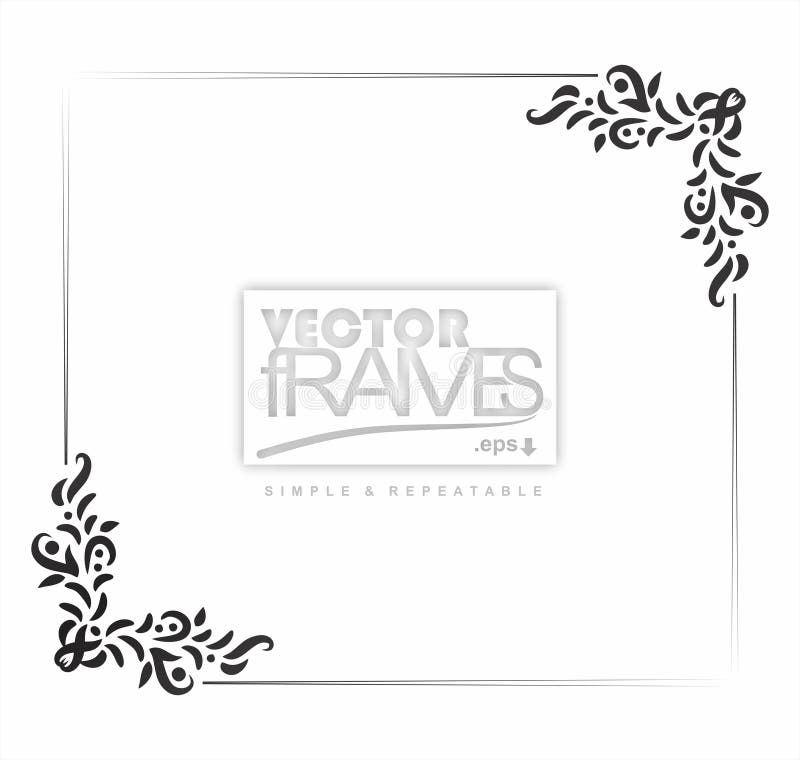 Simple Floral Frame Design Vector. Decorative Frame Design. Rectangular ...