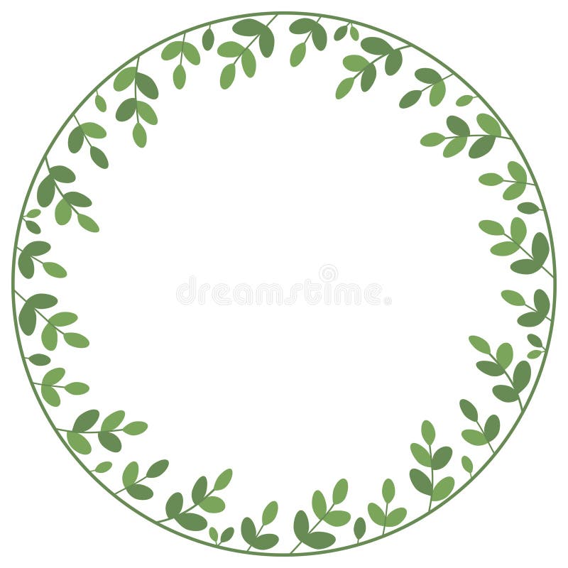Simple Floral Frame. Round Border. Design Element for Greeting Card ...