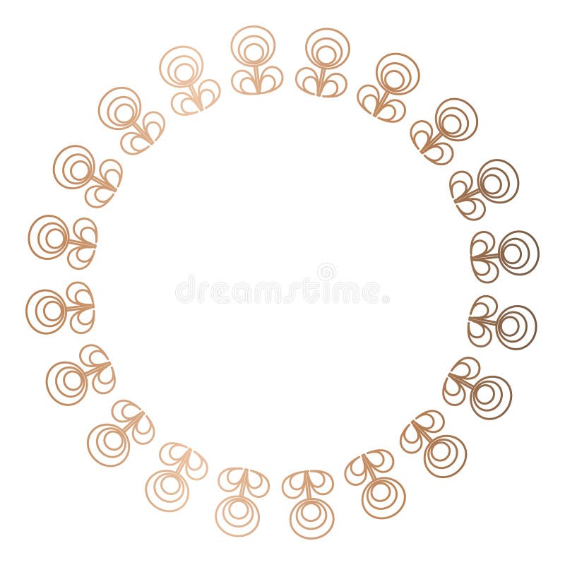Simple Floral Linear Golden Frame, Design Elements Stock Vector ...