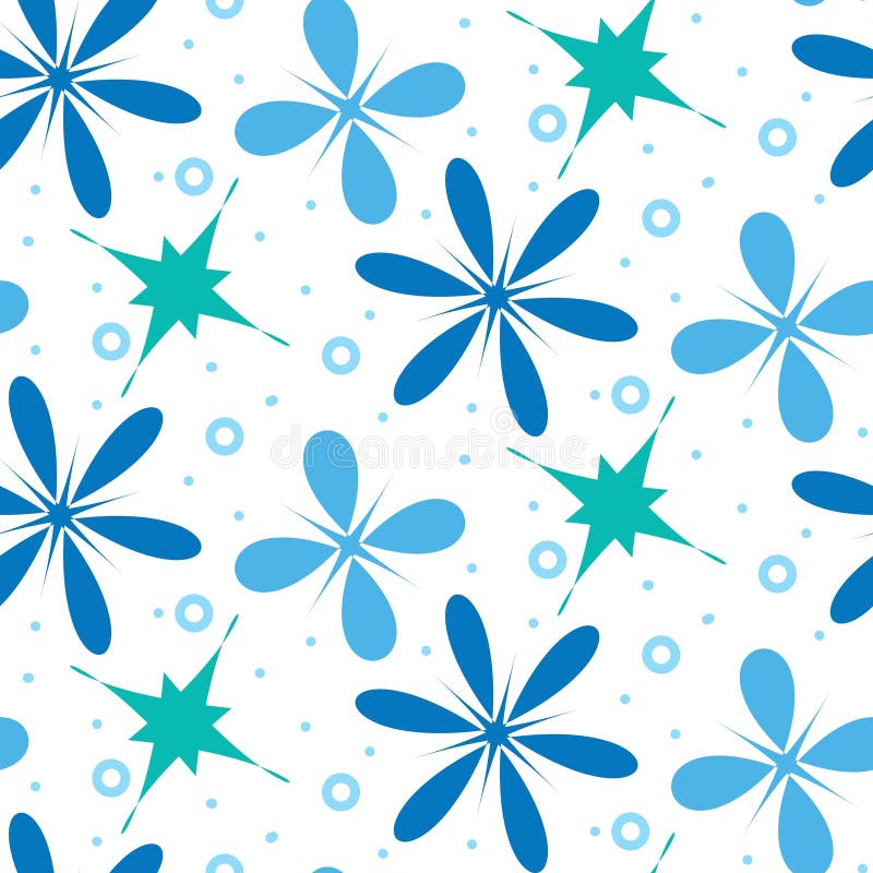 Simple Floral Pattern of Symmetrical Elements. Vector Seamless Texture ...