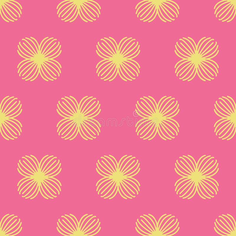 Simple Floral Repeat Vector Brick Pattern in Pink Yellow Stock Vector ...