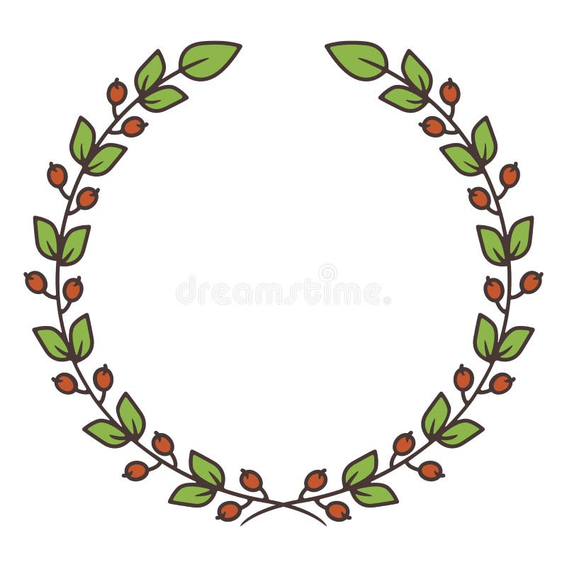 Simple Floral Wreath. Vector Illustration. Stock Vector - Illustration ...