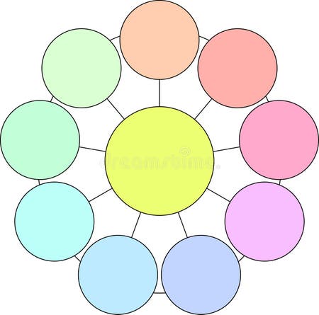 Simple Flowchart, Bubble Diagram or Mind Map Infographics Template with ...