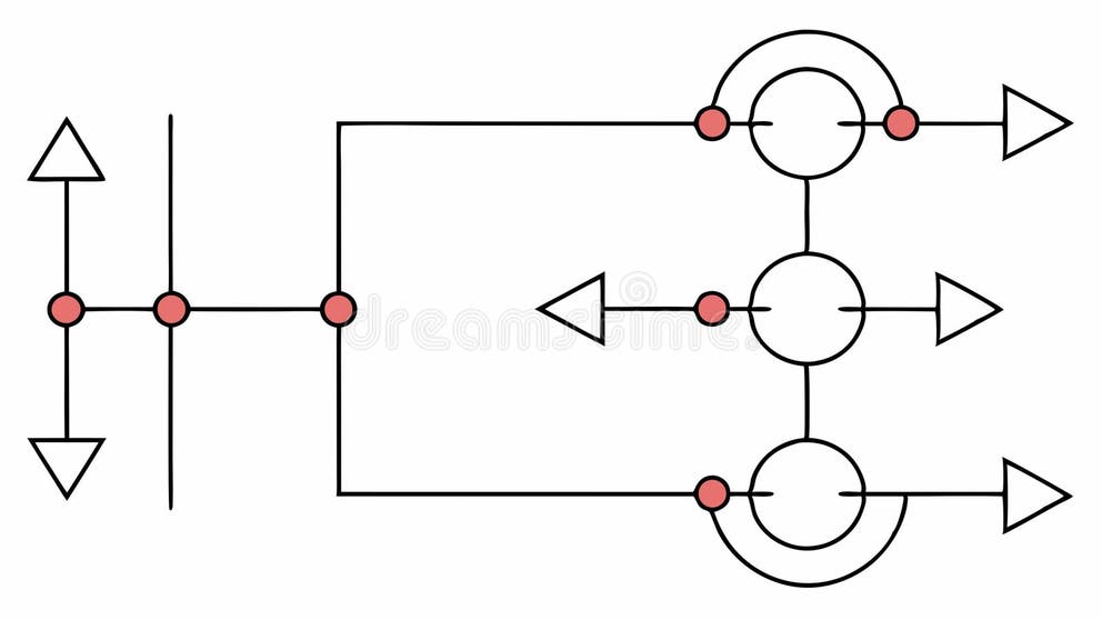 A Simple Flowchart or Process Diagram Vector with Nodes, Vector Design ...