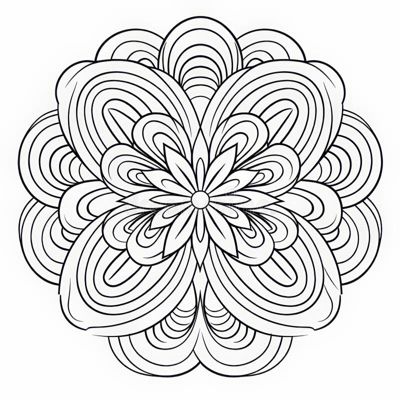 Simple Flower Coloring Page with Multiple Filter Effect Stock ...